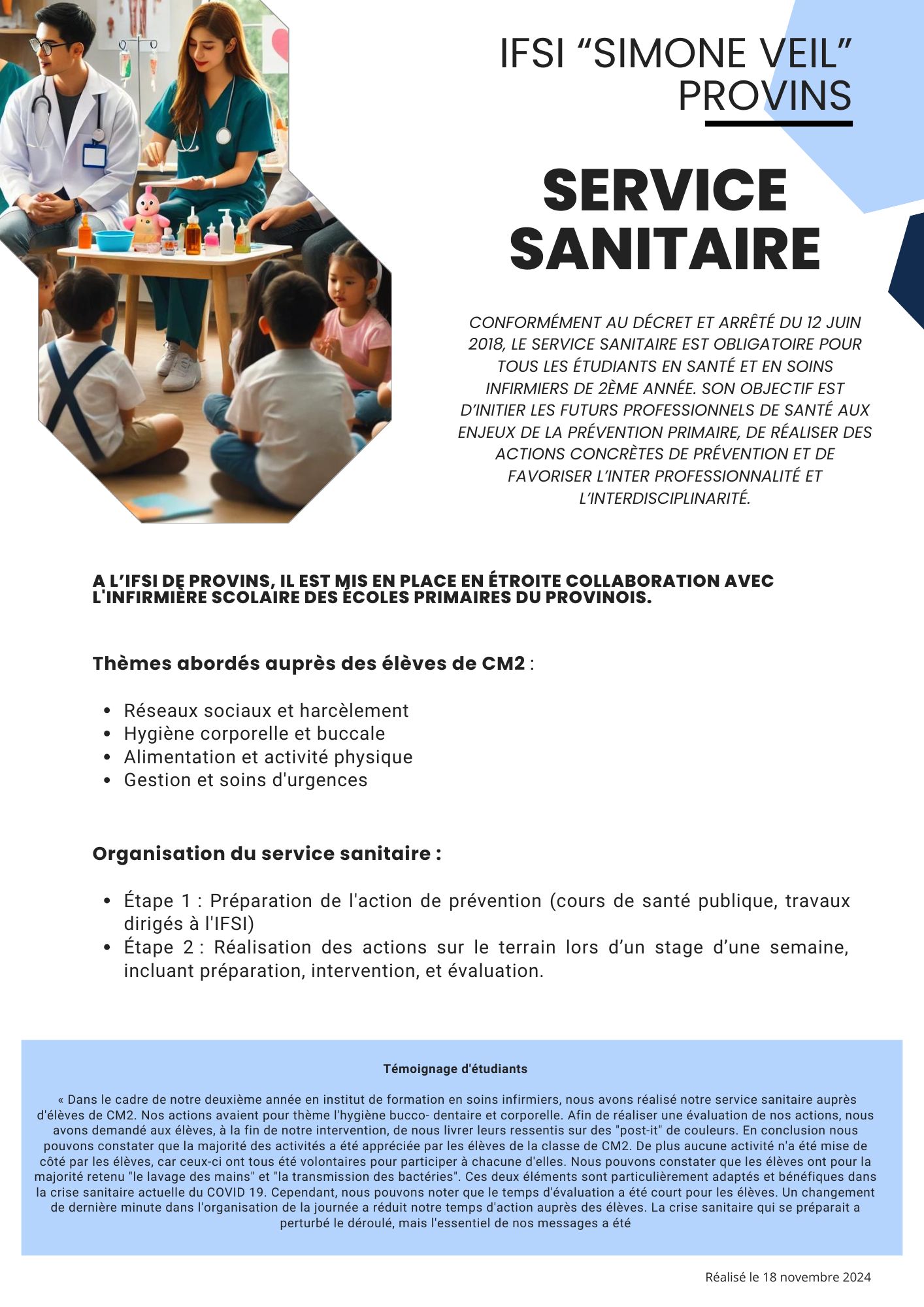 Service Sanitaire – IFSI IFAS Provins